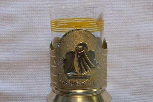 Подстаканник из алюминия "Парусник" Сделано в СССР