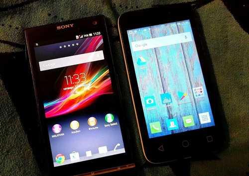 "sony xperia S" и "Alcatel One Touch pixi 3"
