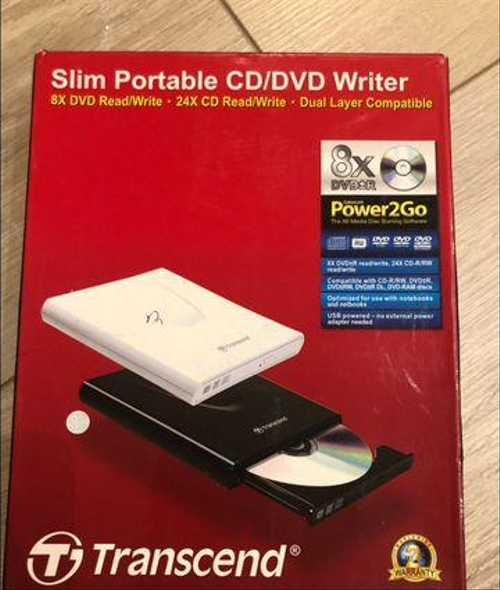 Slim portable cd/dvd writer Transcend