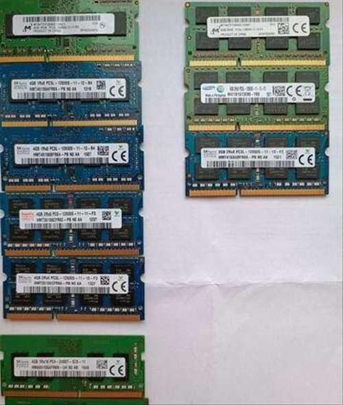 Память для ноутбука DDR3-4 4-8Gb, M.2 SATA 256-512
