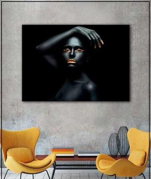 Картина на холсте ART105 "Девушка черное золото"