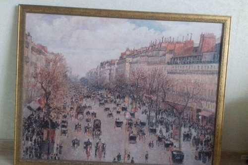 Картина в раме Бульвар Монмартр в Париже