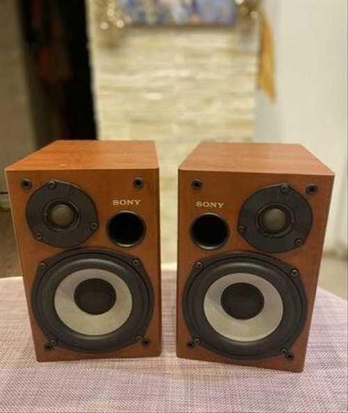 Колонки Sony Hi-Fi, акустика wood