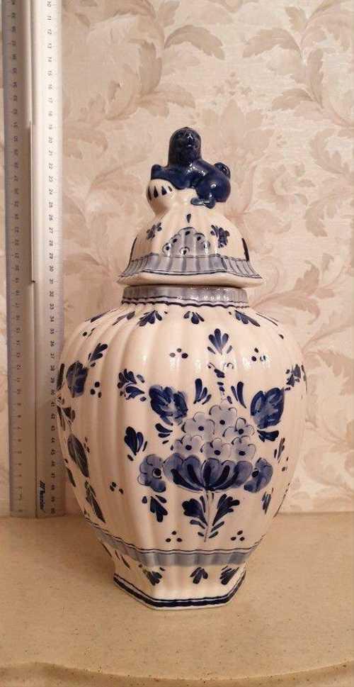 Ваза фарфоровая, delft blue Голландия, ручная росп