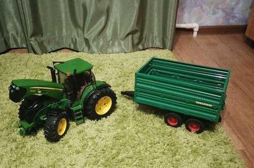 Трактор брудер johnDeere с прицепом