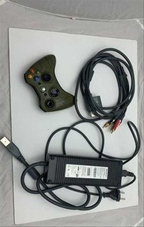 Xbox 360 геймпад, блок питания FAT, провода коммут