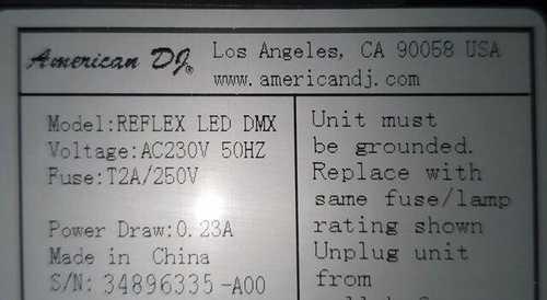 Световой прибор American Dg Reflex LED DMX