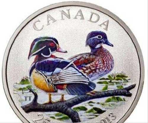 Канада 25 центов 2013 года птицы