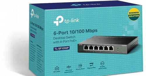 Коммутатор TP-Link TL-SF1006P 6x100Mb 4PoE+ 67W