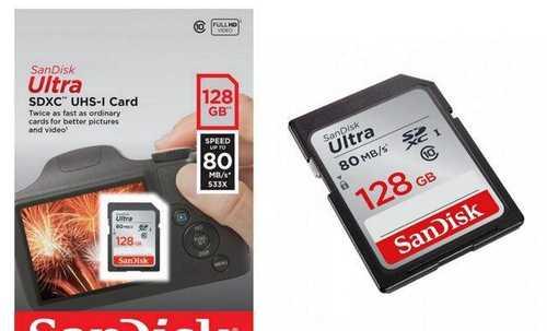 Карта памяти sandisk 128GB ultra sdxc