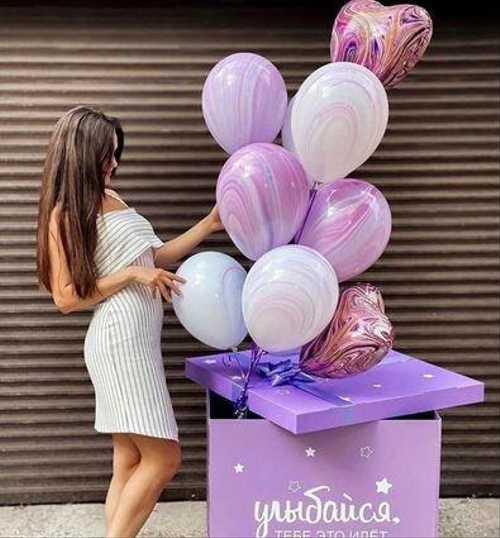 Коробка с воздушными шарами для девушки