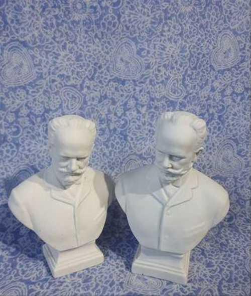 Фарфоровая статуэтка бюст Чайковского лфз