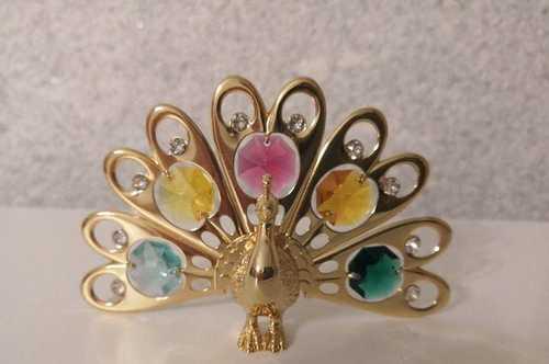 Сувенир Павлин с цветными кристаллами
