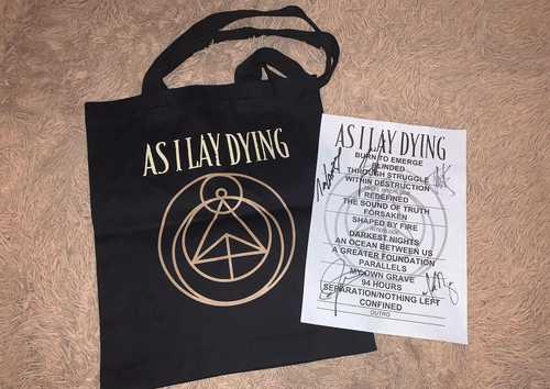 As I Lay Dying подписанный сет лист