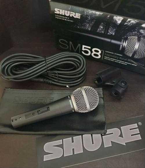 Микрофон shure SM58 SE + провод,чехол,держатель
