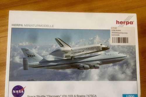 Herpa Nasa Space Shuttle Discovery & Boeing 747SCA