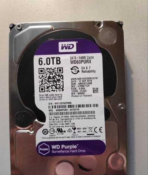 Жесткий диск Western Digital Purple 6TB WD60purx