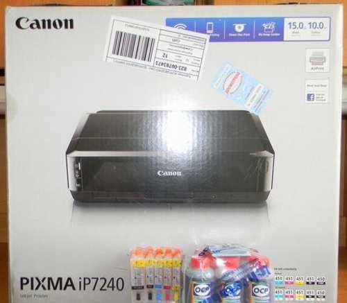 Canon iP 7240 + чернила OCP+ катриджи