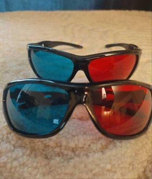Анаглифные очки для 3D сине-красные