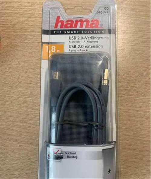 Удлинитель usb hama 1.8m