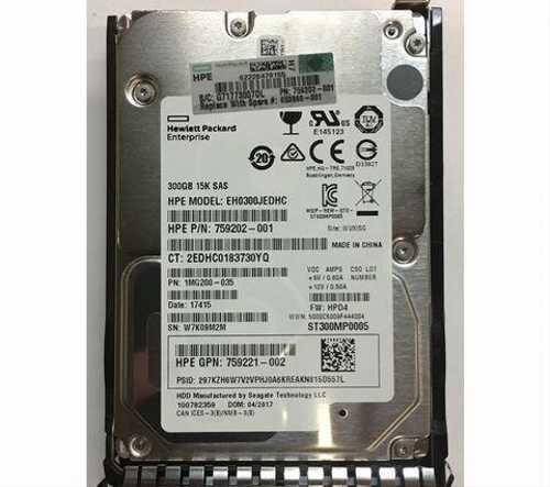 Жесткий диск HP 300Gb 15K EH0300jedhc SAS 2.5 12G