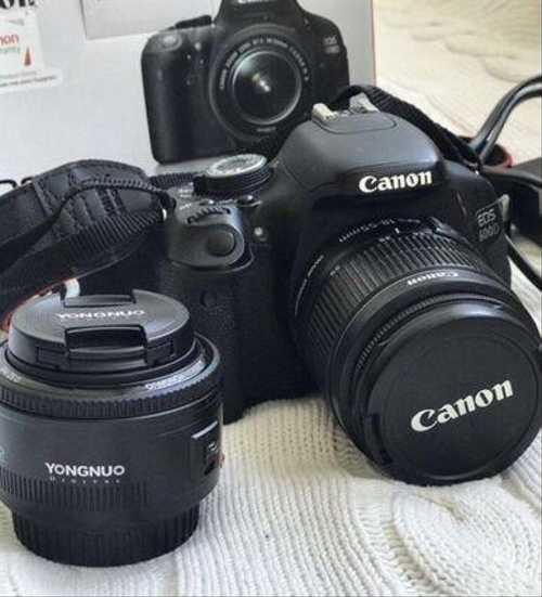 Зеркальный фотоаппарат Canon 600d kit + 50mm