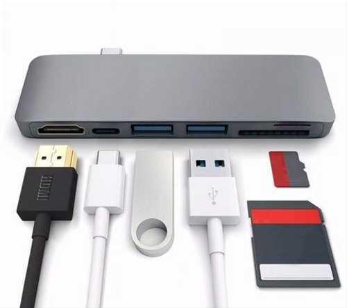 Macbook Type-C в 4K SD/microSD/USB3.0/hdmi/TypeC