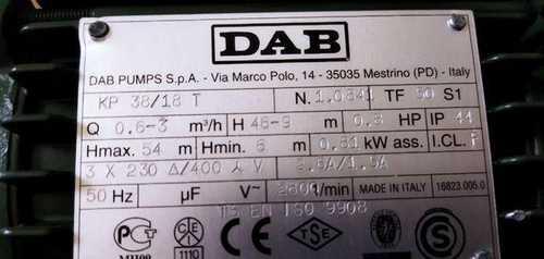 Водяной насос dab 38/18 t, Италия