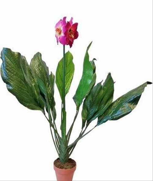 Искусственный цветок "Орхидея в горшке" 90 см