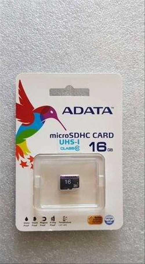 Карта памяти micro sdhc 16 GB adata