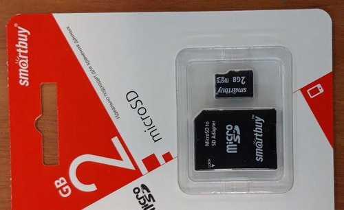 MicroSD 2GB Smart Buy + SD адаптер