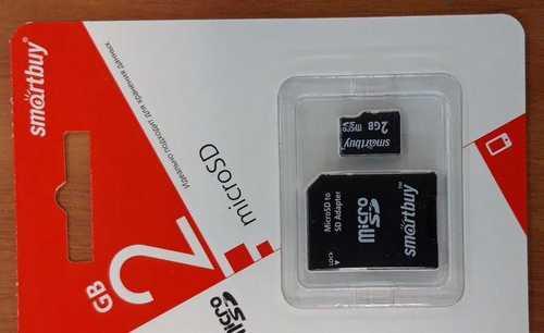 MicroSD 2GB Smart Buy + SD адаптер