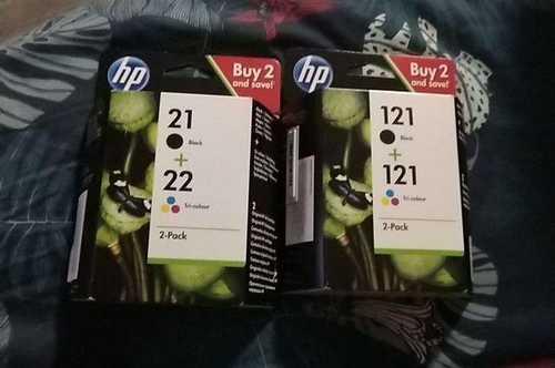 Картридж HP 21+22 и 121черный+121цветной, новые