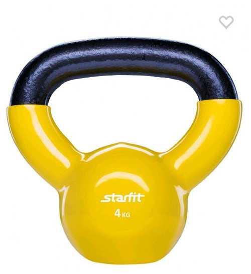 Гиря виниловая starfit DB-401, желтая, 4 кг