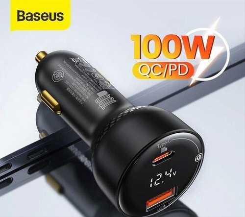 Автомобильная зарядка Baseus 100W + кабель Type C