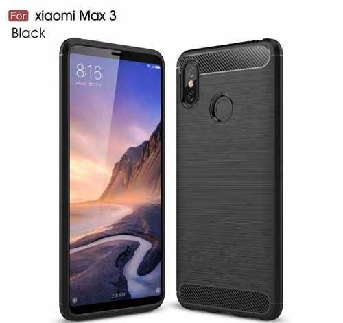 Xiaomi Mi Max 3 чехол Карбон+ 6.9" черный