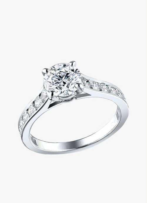 Золотое кольцо с бриллиантом 1,06ct