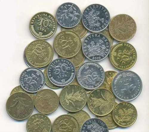 Монеты Хорватия, Чехо-сл-кия, Чили, Швеция, Шри ла
