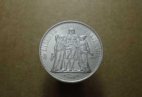 Франция 10 франков 1968 г. (серебро) UNC