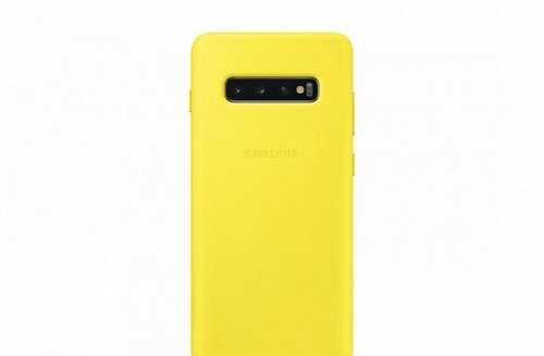 Чехол SAMSUNG Leather Galaxy S10+ желтый