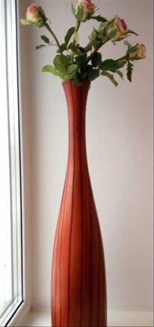Напольная ваза с розами, 75 см. Керамика