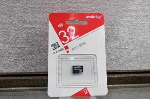Карта памяти MicroSD HC Smartbuy 32GB class 10