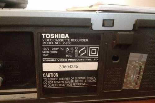 Видеомагнитофон toshiba V-E38