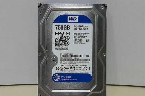 Жесткий диск 750Gb SATA 3.5" WD Blu WD7500azex б/у