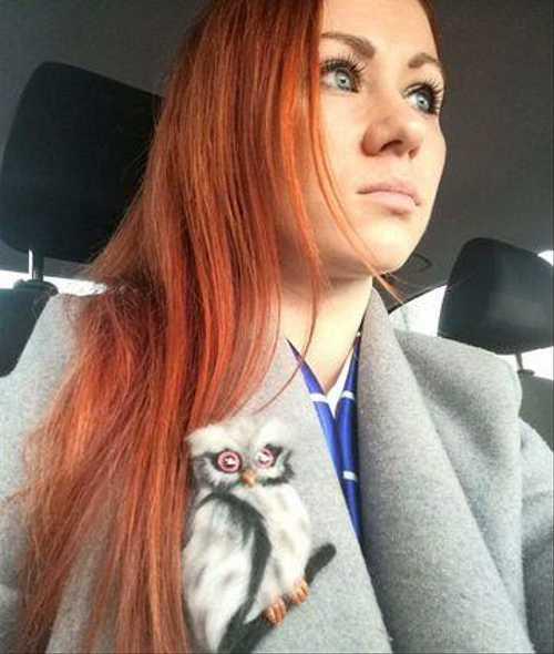 Брошь из шерсти сова. Сухое валяние