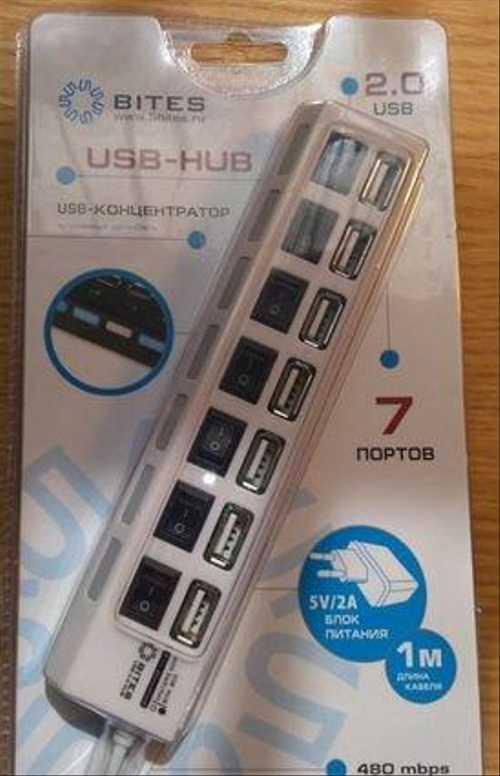 Концентратор (USB-разветвитель) 5bites HB27-203PWH