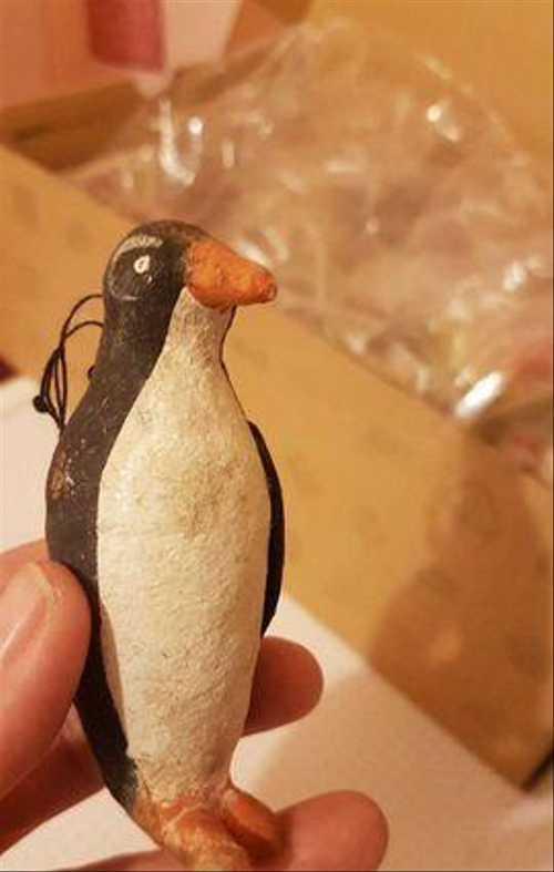 Елочная игрушка пингвин СССР вата