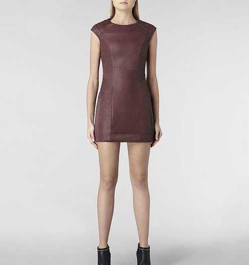 Allsaints кожаное платье Oxblood UK14/US10/EU42