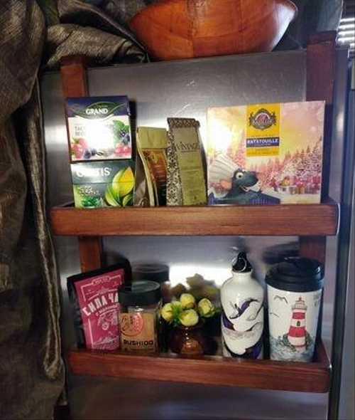 Полка-органайзер на холодильник из сосны