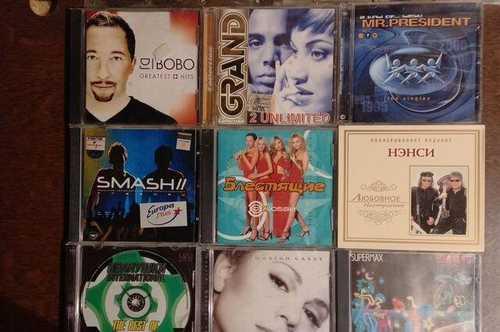 Коллекция ретро музыки на CD дисках дискотека 90х